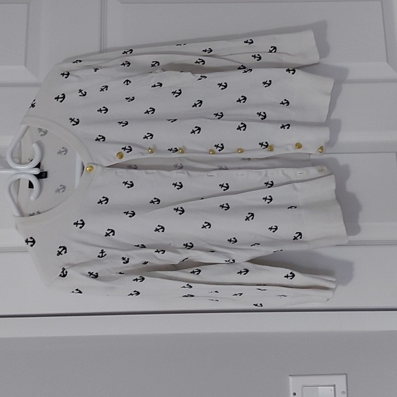 Spense Knits | Sweaters | White With Black Anchors And Gold Buttons ...